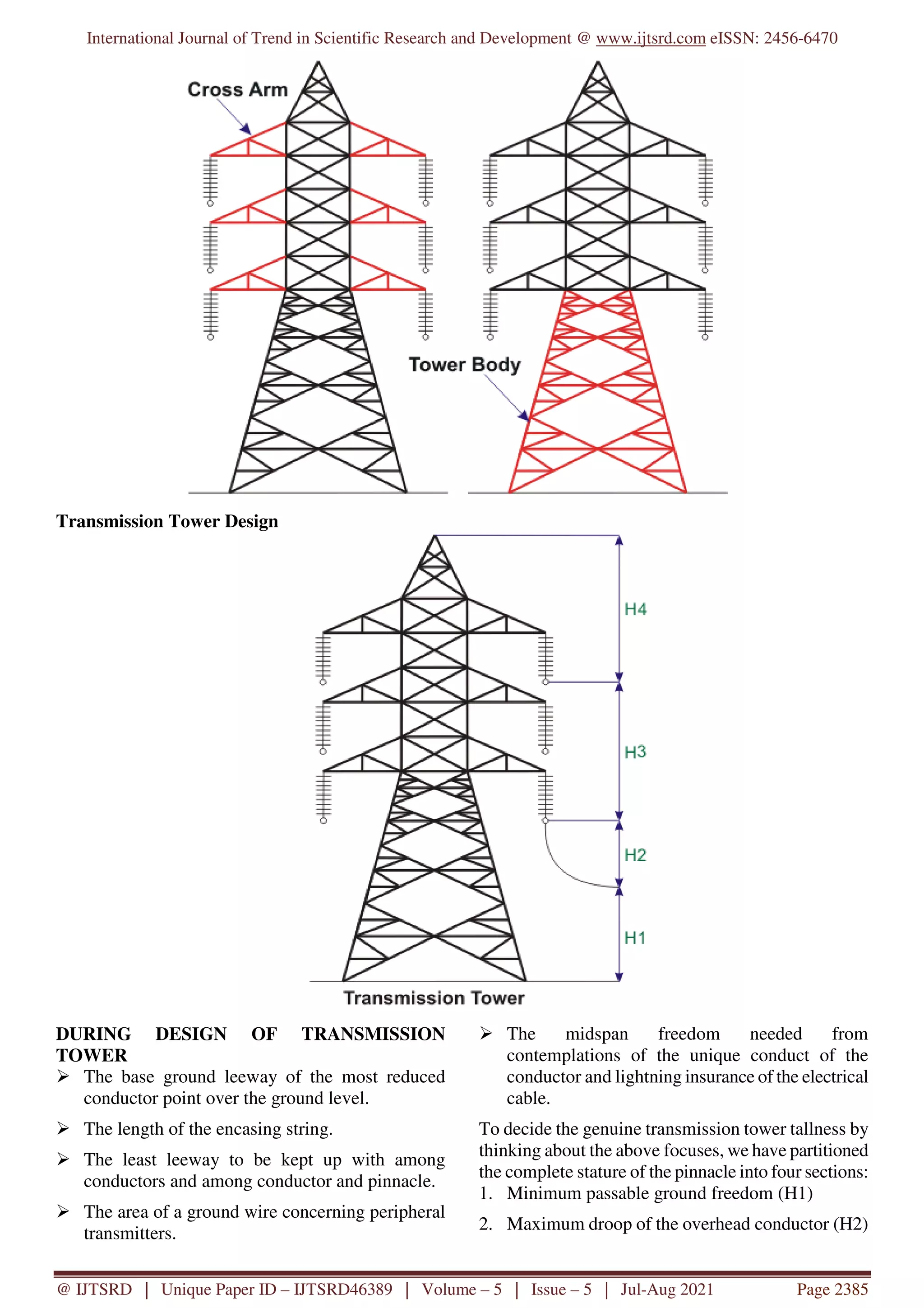 Review Paper Study on Steel Transmission Tower | PDF