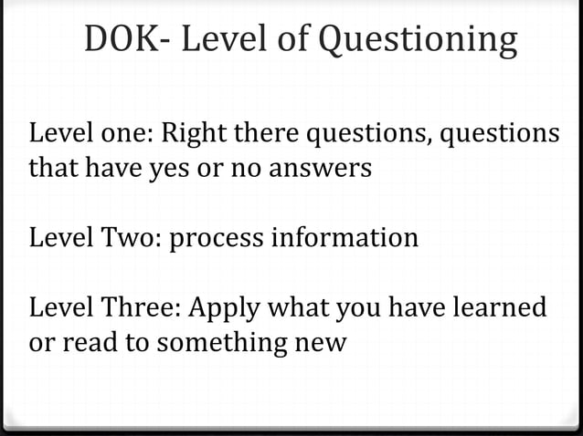 HOT- Levels of questions (1) | PPT