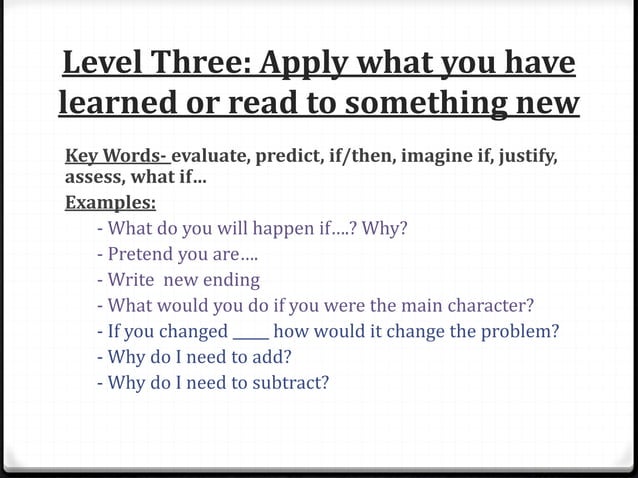 HOT- Levels of questions (1) | PPT