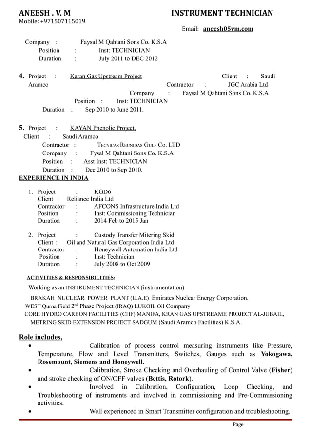 ANEESH V.M CV new1 | PDF