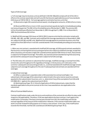 CAS Coverage Requirements and CAS Exemptions | PDF