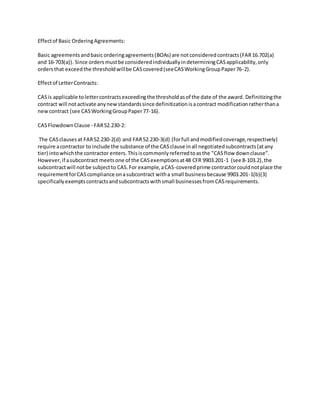 CAS Coverage Requirements and CAS Exemptions | PDF