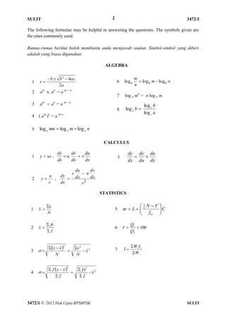 3472 mt kertas 1 | PDF