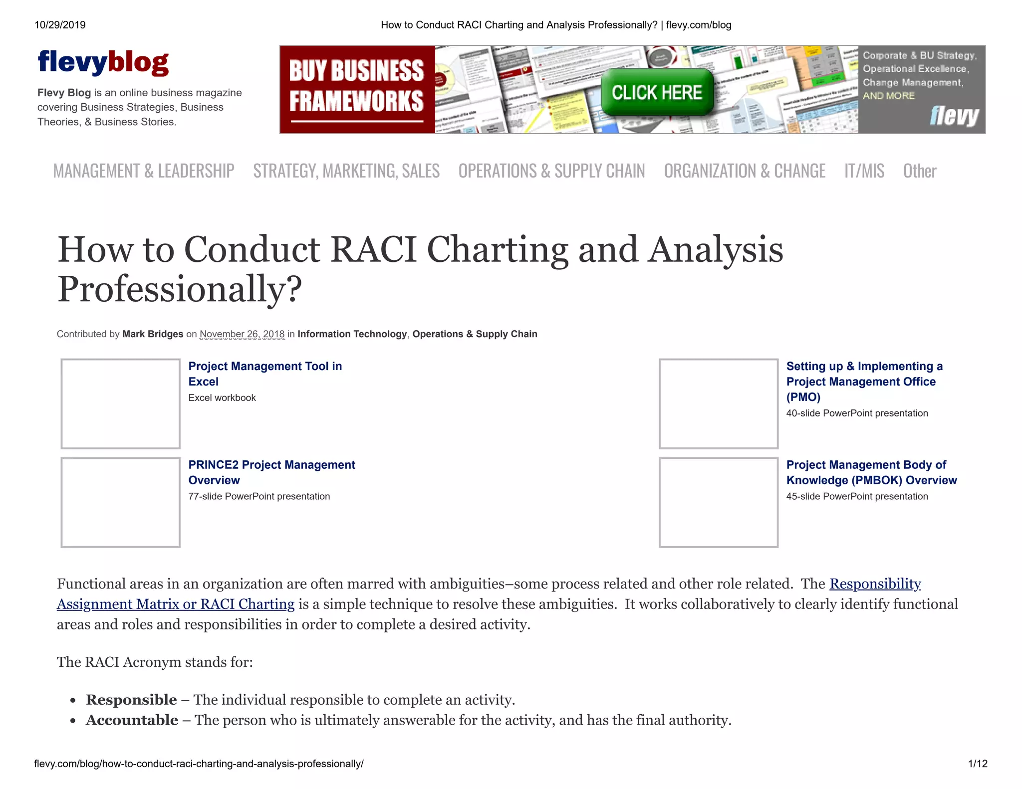 [Whitepaper] How to Conduct RACI Charting and Analysis Professionally ...