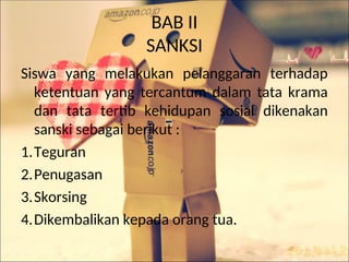 Tata Krama dan Tata Tertib Kehidupan Sosial Sekolah | PPT