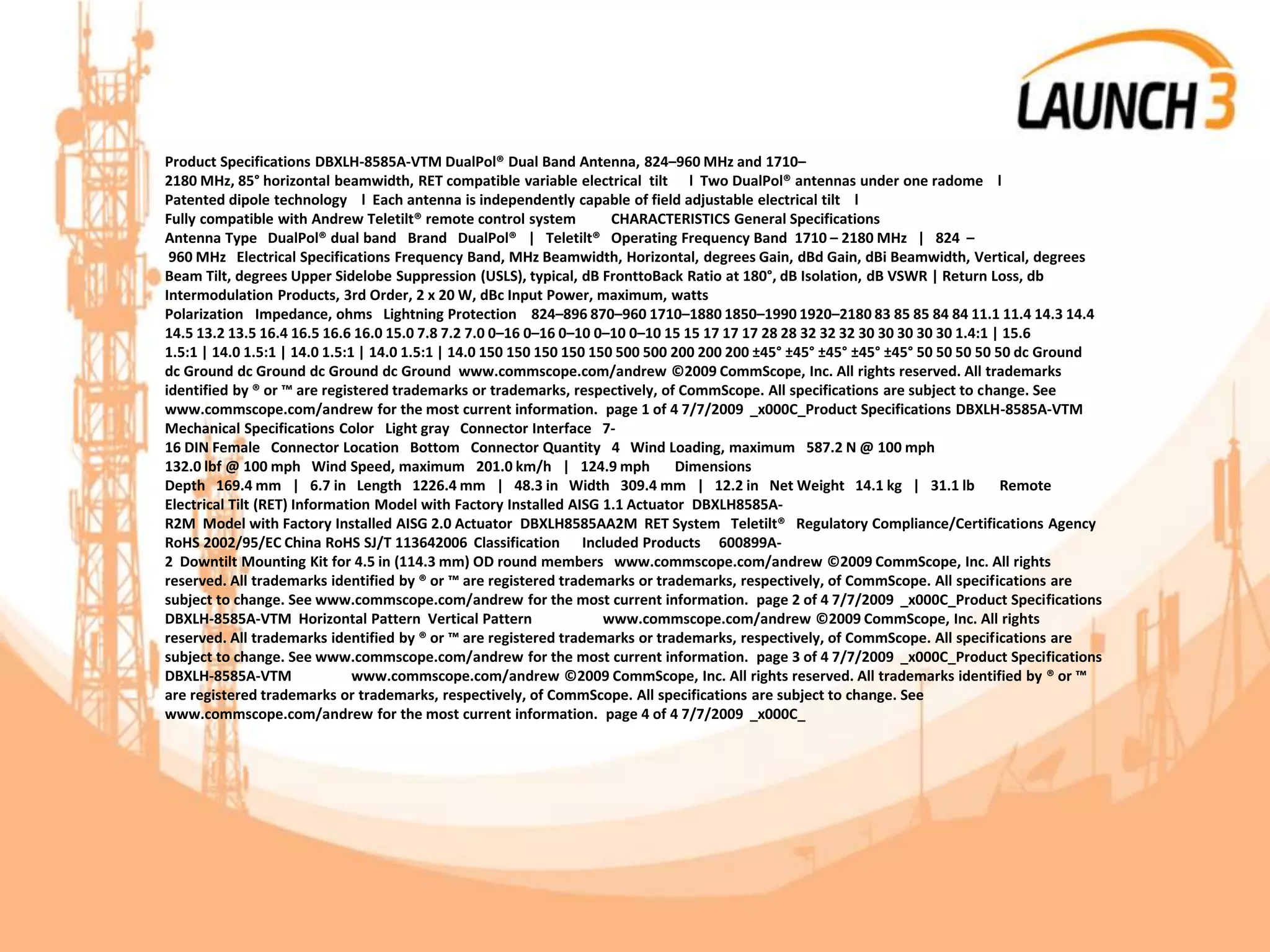 Andrew DBXLH-8585A-VTM | PPTX