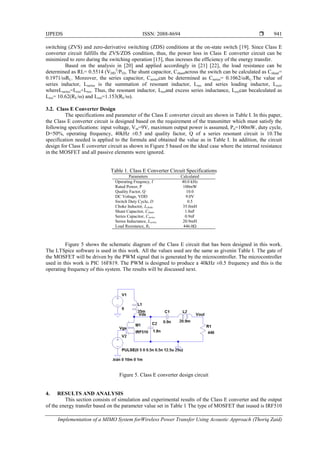 Implementation of a MIMO System forWireless Power Transfer Using Acoustic Approach | PDF ...