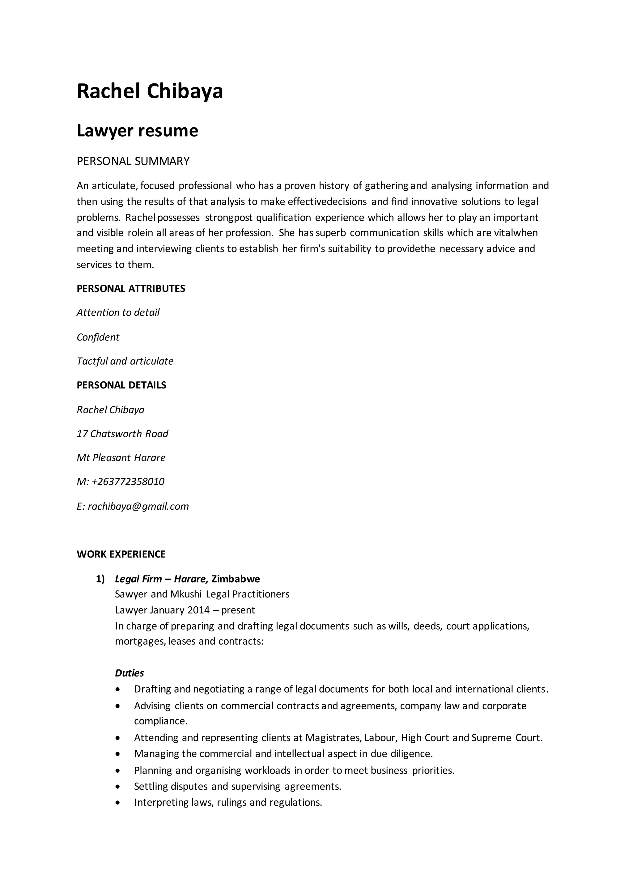 Rachel CV-Resume | DOCX