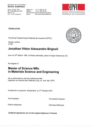 Master Diplom EPFL | PDF
