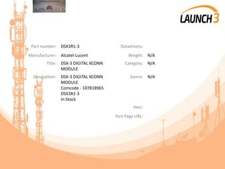 Alcatel-Lucent DSX3R1-3 | PPTX | IT and Internet Support | Internet