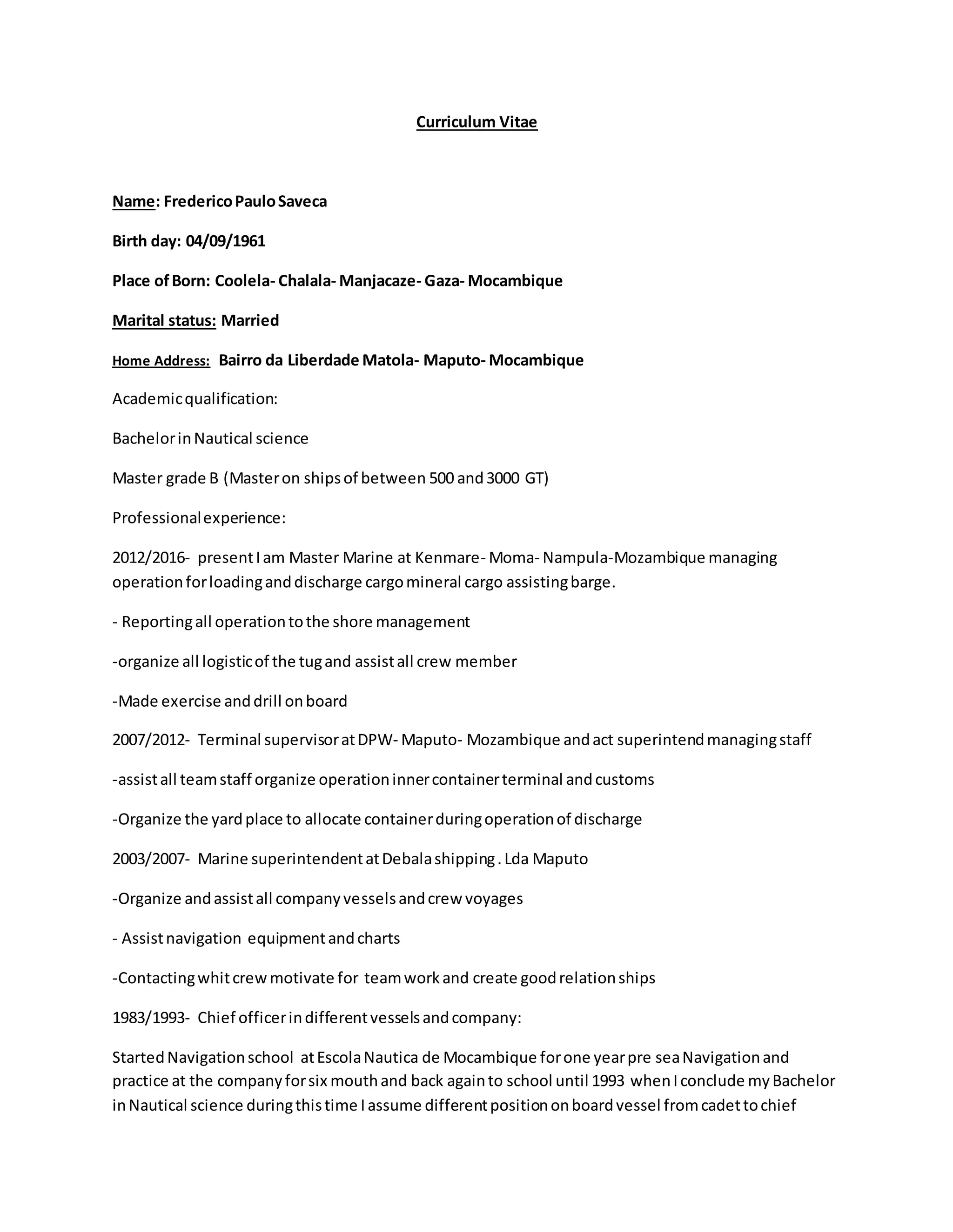 CV | DOCX | Africa Travel | Travel Locations