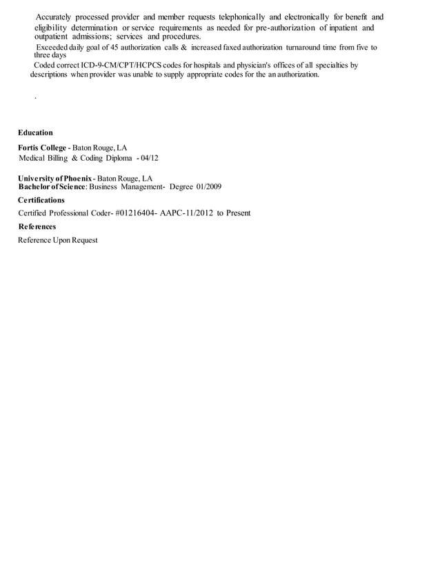 CPC Coder Resume2 | PDF