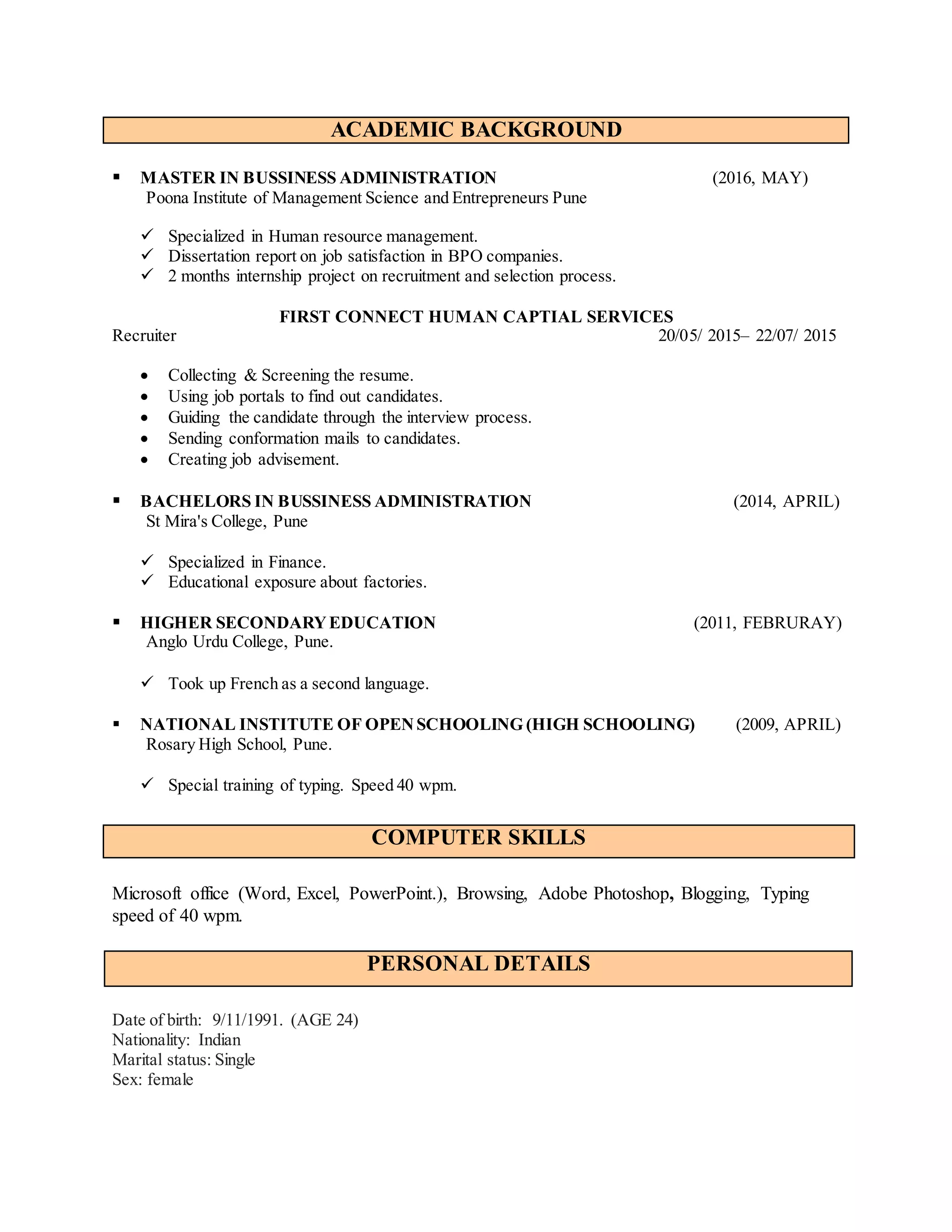 CBC resume | DOCX