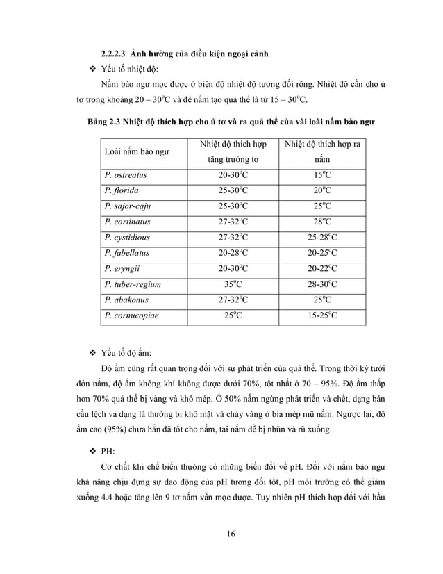 Khảo Sát Sự Sinh Trưởng Và Phát Triển Của Nấm Bào Ngư Pleurotus Sajor ...