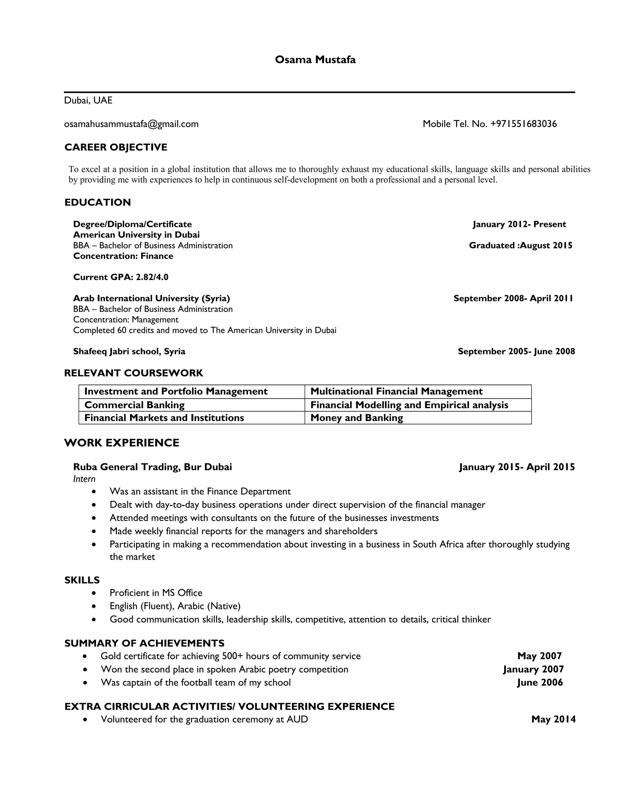 osama mustafa CV | DOC