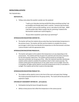 Unit Plan - Lesson 2 - Using measurement tools | DOC