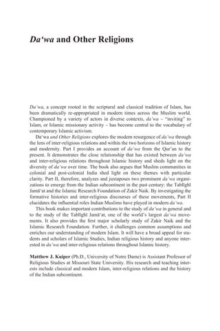 Dawa And Other Religions Indian Muslims And The Modern Resurgence Of ...