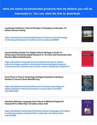 Cultural Interfaces In Academic Setting And Beyond Andrzej Yda | PDF