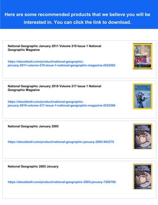 National Geographic January 2015 National Geographic | PDF