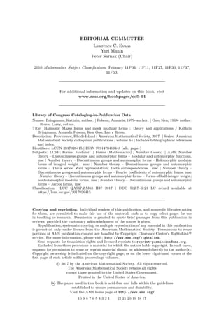 Harmonic Maass Forms And Mock Modular Forms Theory And Applications ...