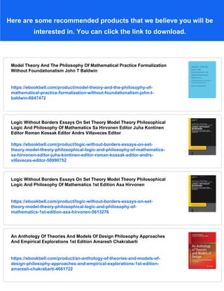 Philosophy And Model Theory Tim Button Sean Walsh | PDF