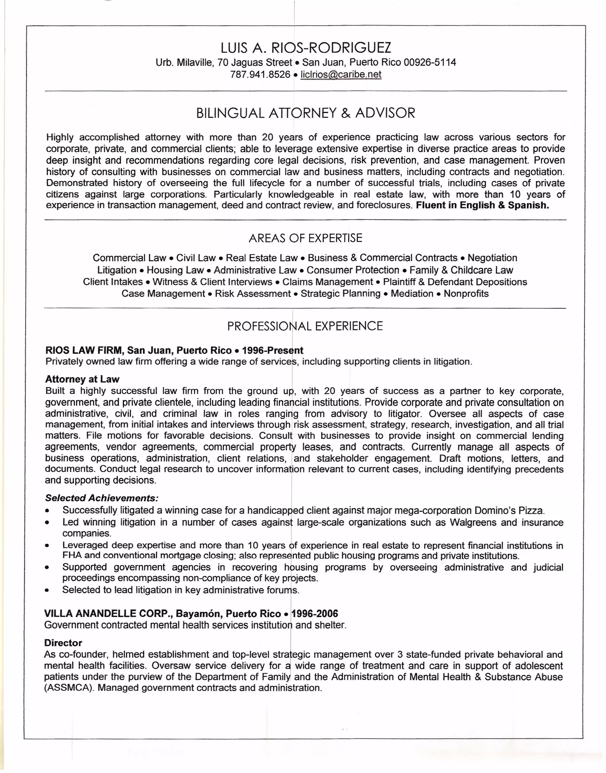 Resume Luis Rios 2016 | PDF