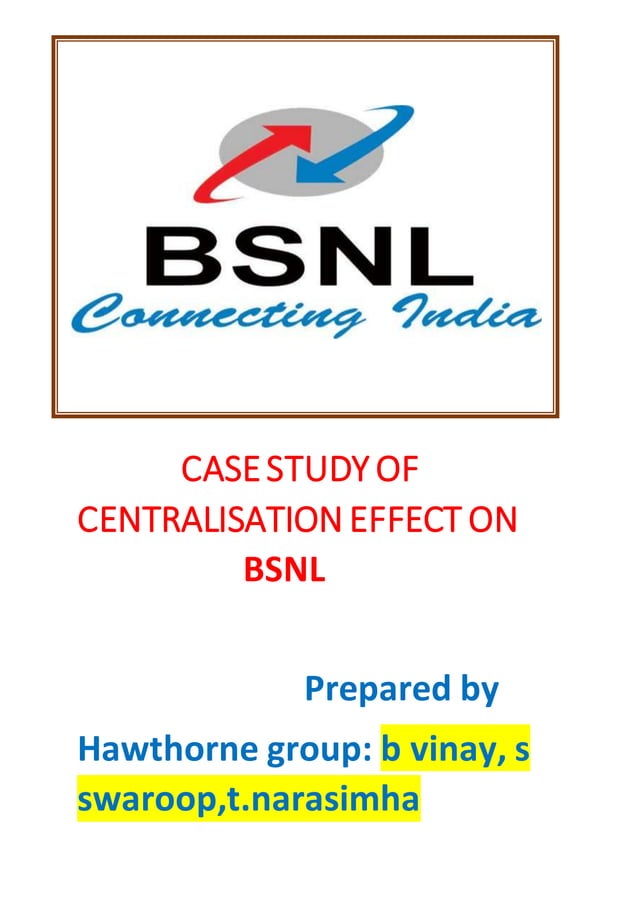 CASE STUDY ON BSNL | DOCX