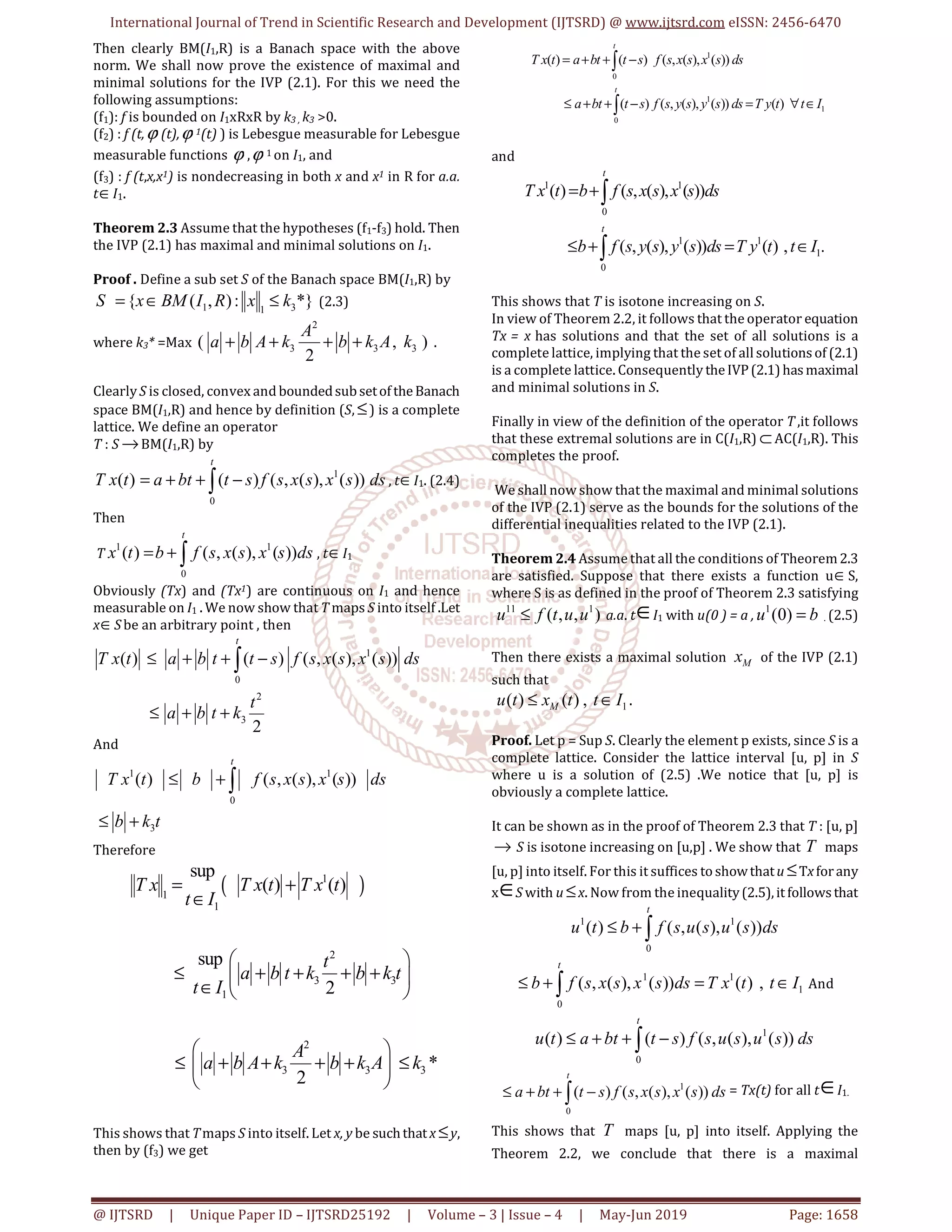 Existence Of Extremal Solutions Of Second Order Initial Value Problems Pdf