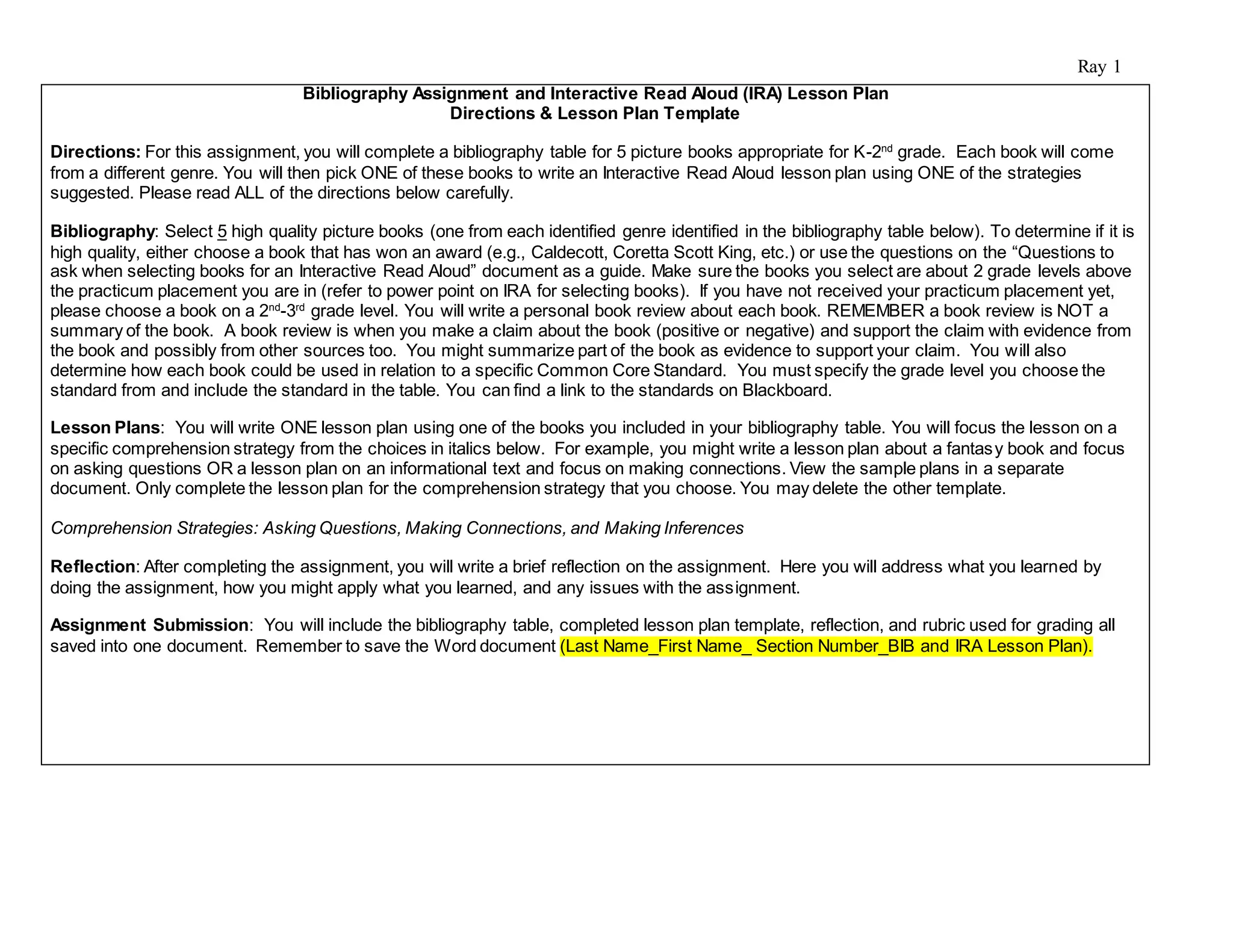 Ray_LeAnne_001_BIB and IRA Lesson Plan | DOCX