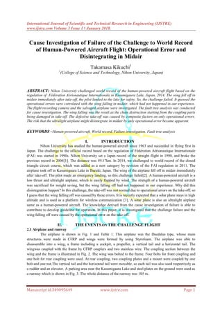 Cause Investigation of Failure of the Challenge to World Record of ...