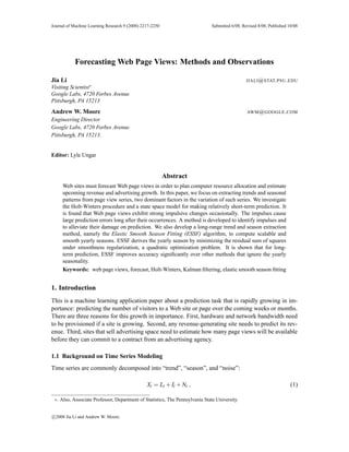 Forecasting Web Page Views:methods and observations | PDF
