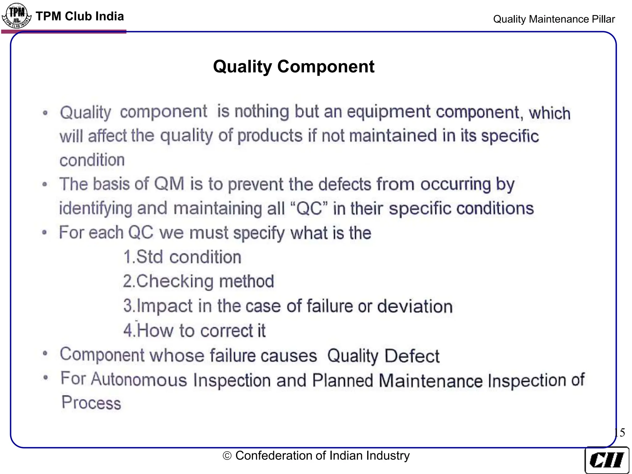 TPM-QM-Training Material as Per JIPM Methodology | PPT