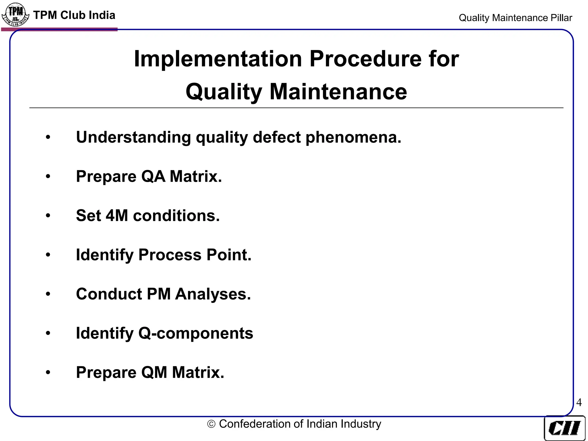 TPM-QM-Training Material as Per JIPM Methodology | PPT