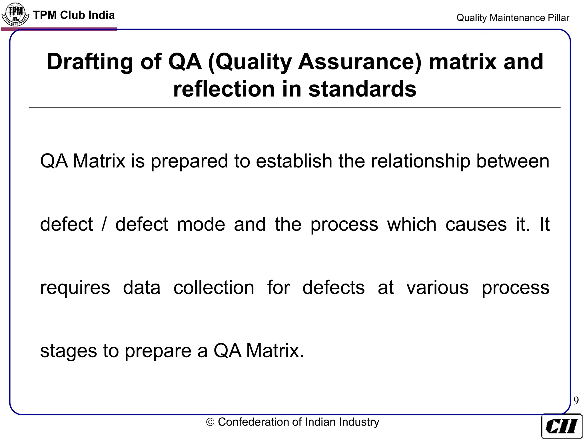 TPM-QM-Training Material as Per JIPM Methodology | PPT
