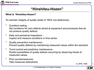 TPM-QM-Training Material as Per JIPM Methodology | PPT