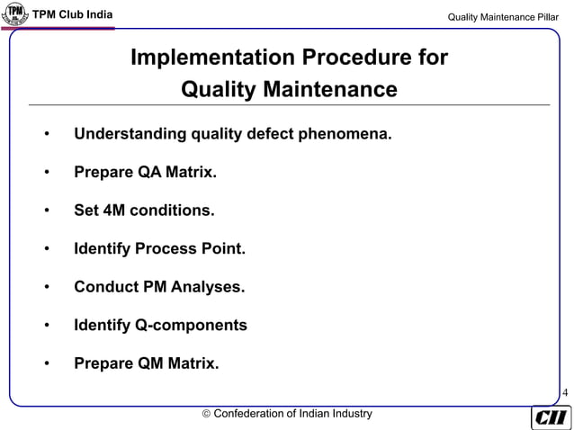 TPM-QM-Training Material as Per JIPM Methodology | PPT | Auto Repair ...