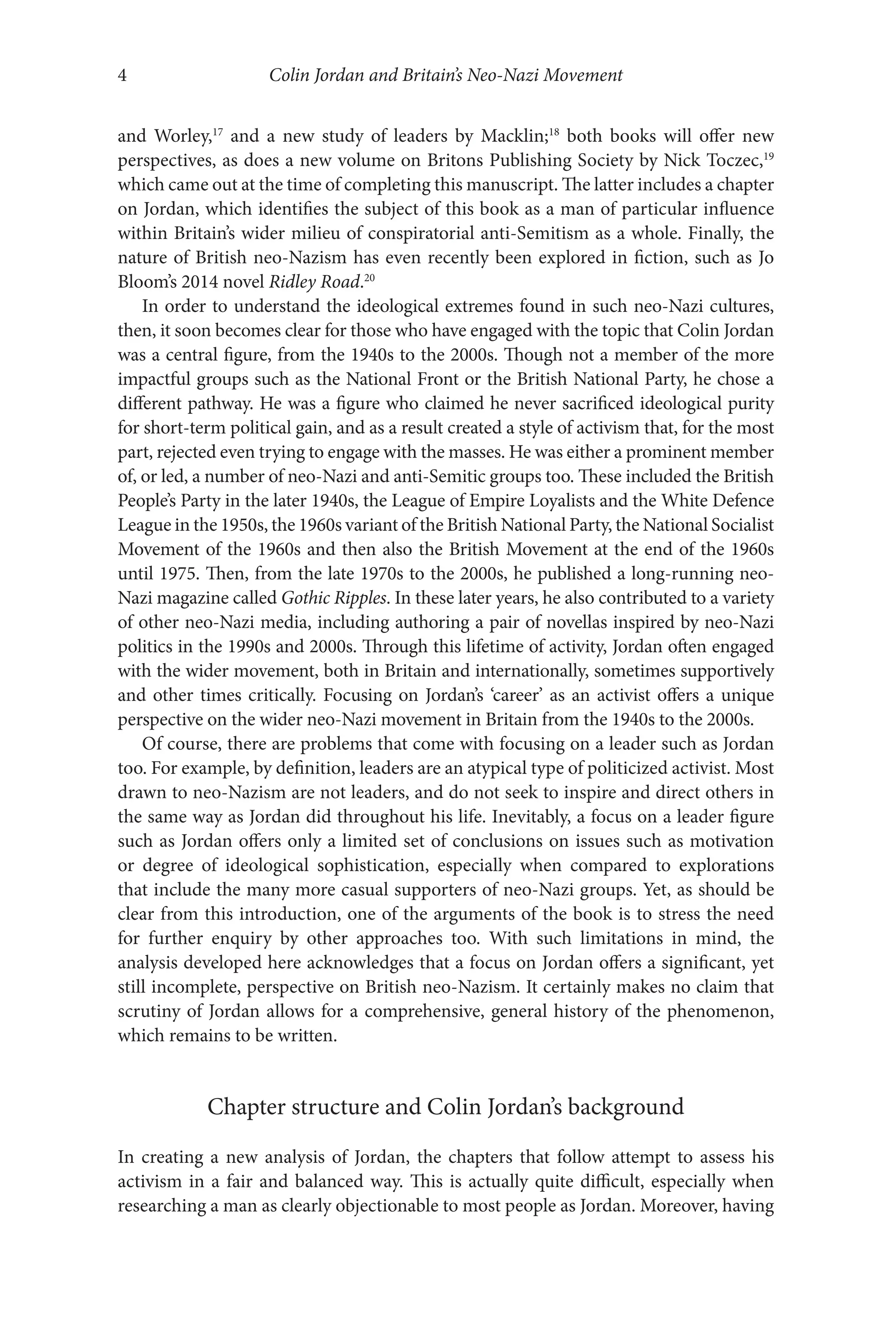 Colin Jordan And Britains Neonazi Movement Hitlers Echo Paul Jackson | PDF