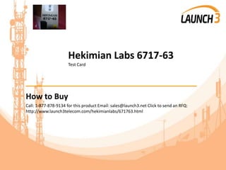 Hekimian Labs 6717-63 | PPT