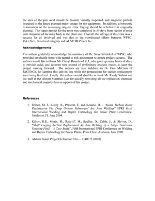 ALSTOM TECHNICAL PAPER - 2005 EPRI Pulliam #6 HP Rotor Forging Section ...