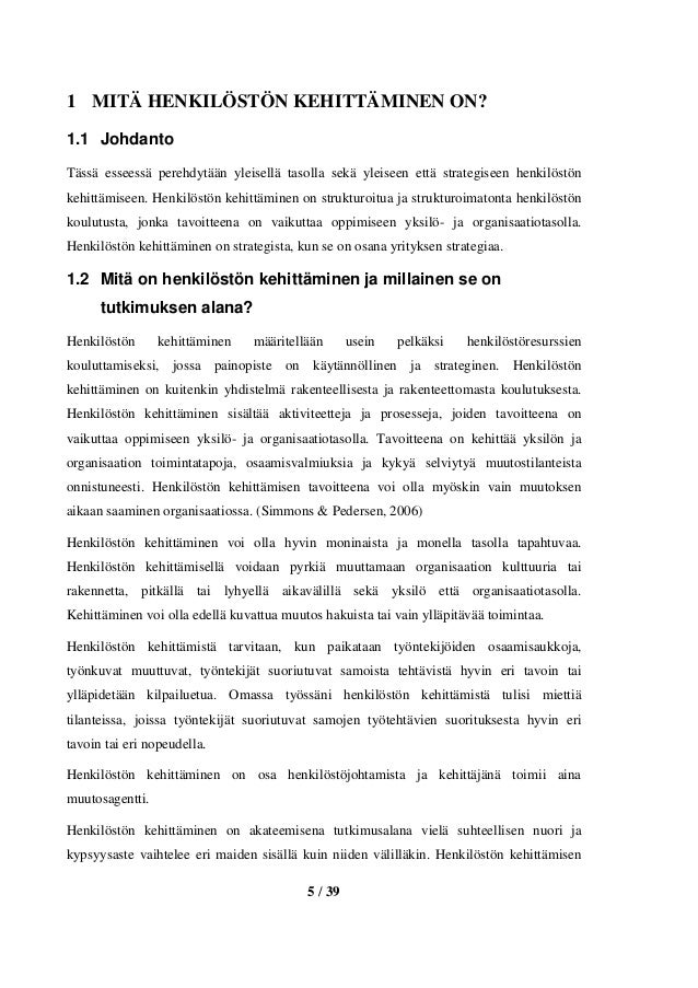 YJOA260 Johdon ja henkilöstön kehittäminen kurssin essee kokoelma