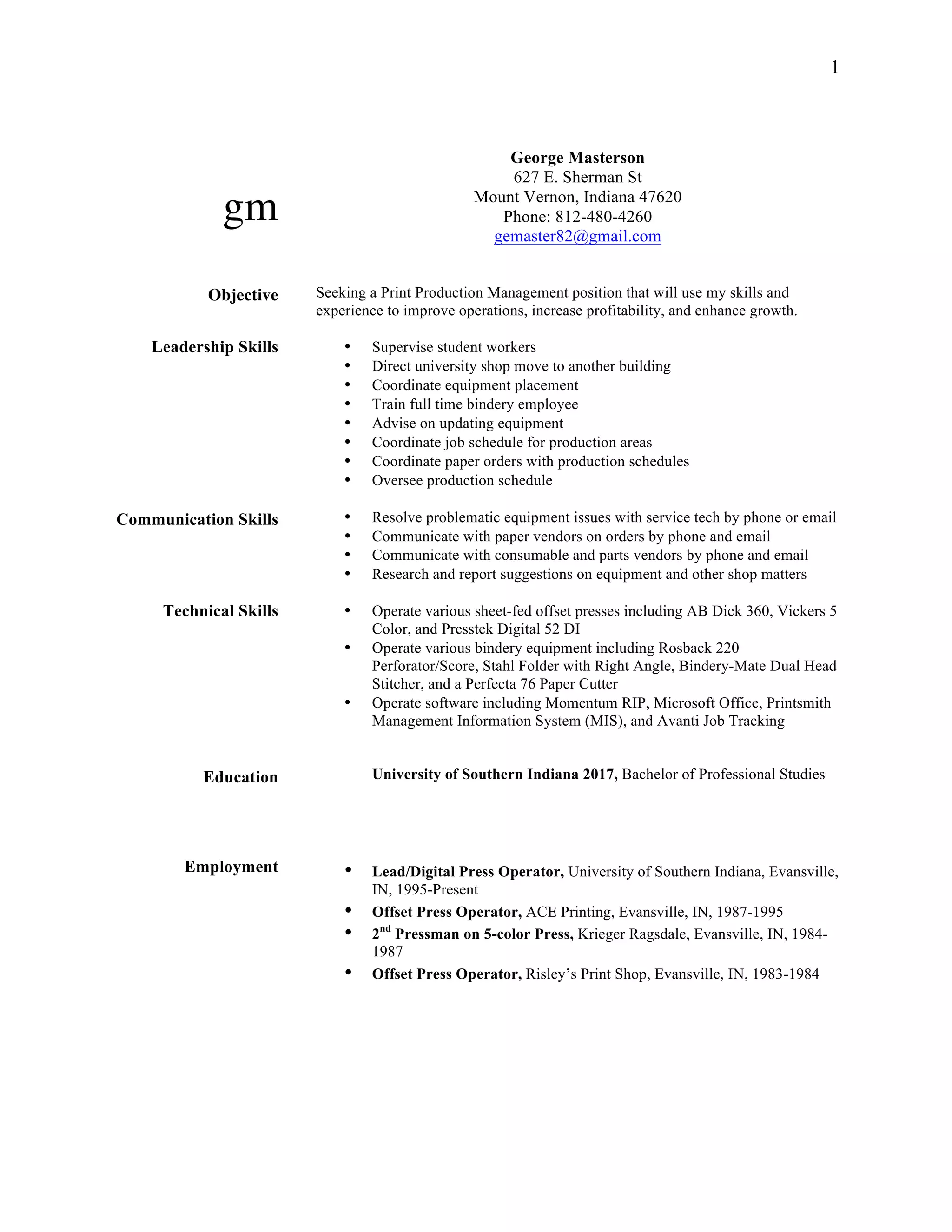 gm ENG412 resume 12-13-15 | PDF