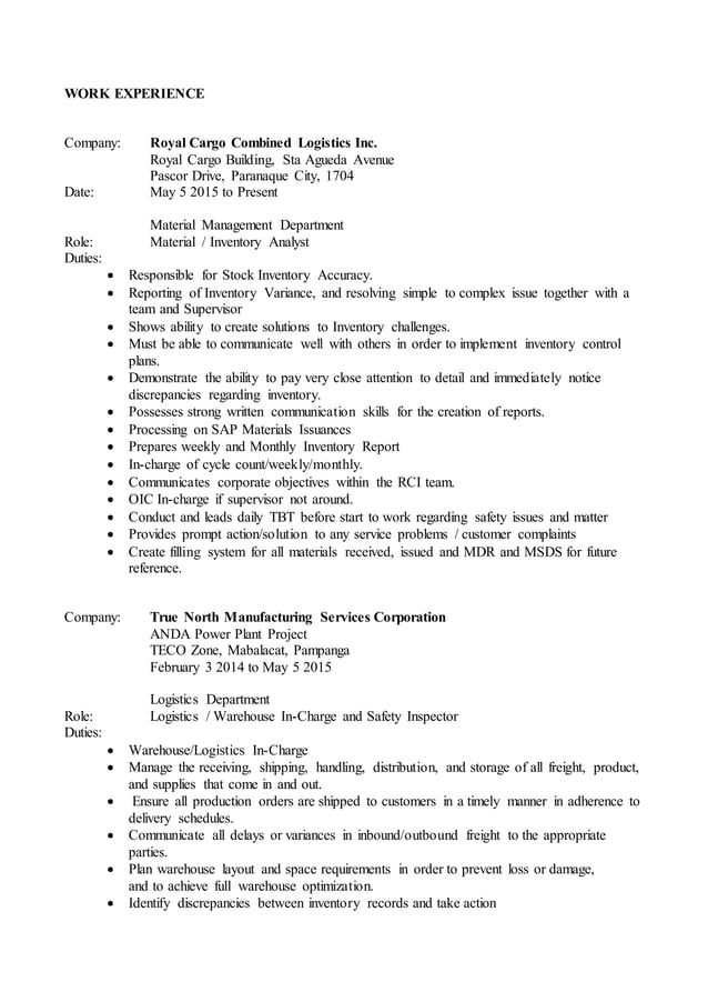 Resume Update | DOCX