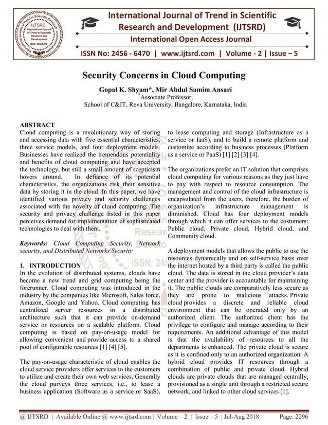 Security Concerns in Cloud Computing | PDF