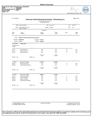 official transcripts | PDF