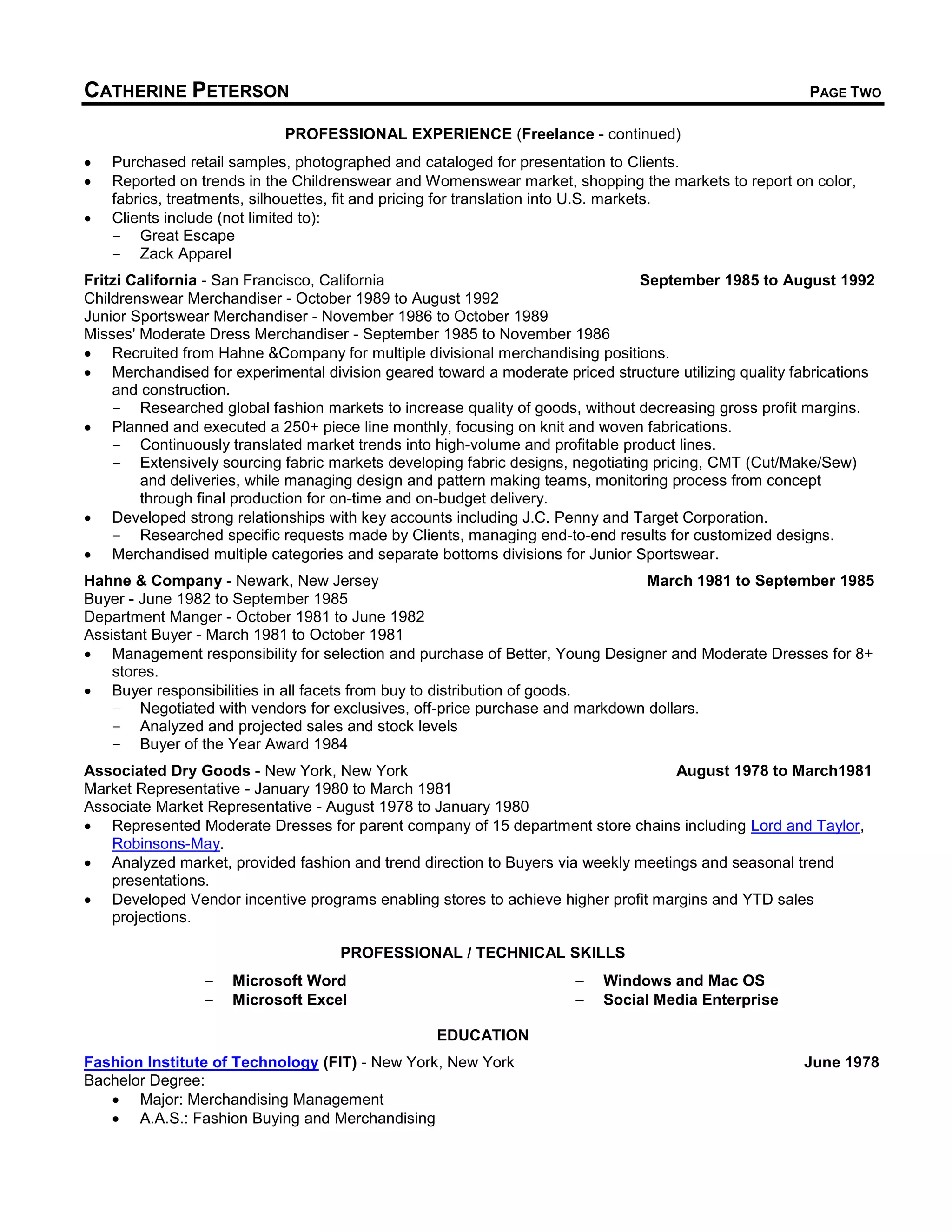 Catherine Peterson_Resume_VFM | PDF
