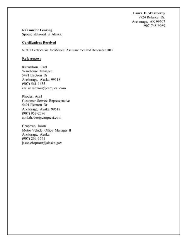 LauraWeatherbyResumeWHOLE | DOCX | Logistics | Business