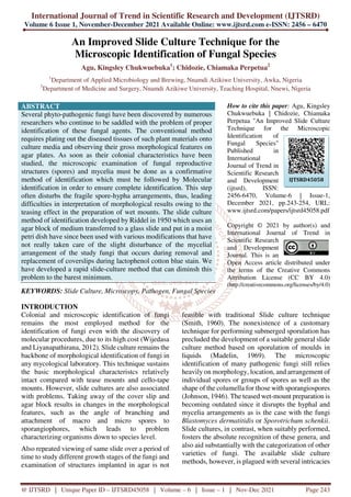 An Improved Slide Culture Technique for the Microscopic Identification ...