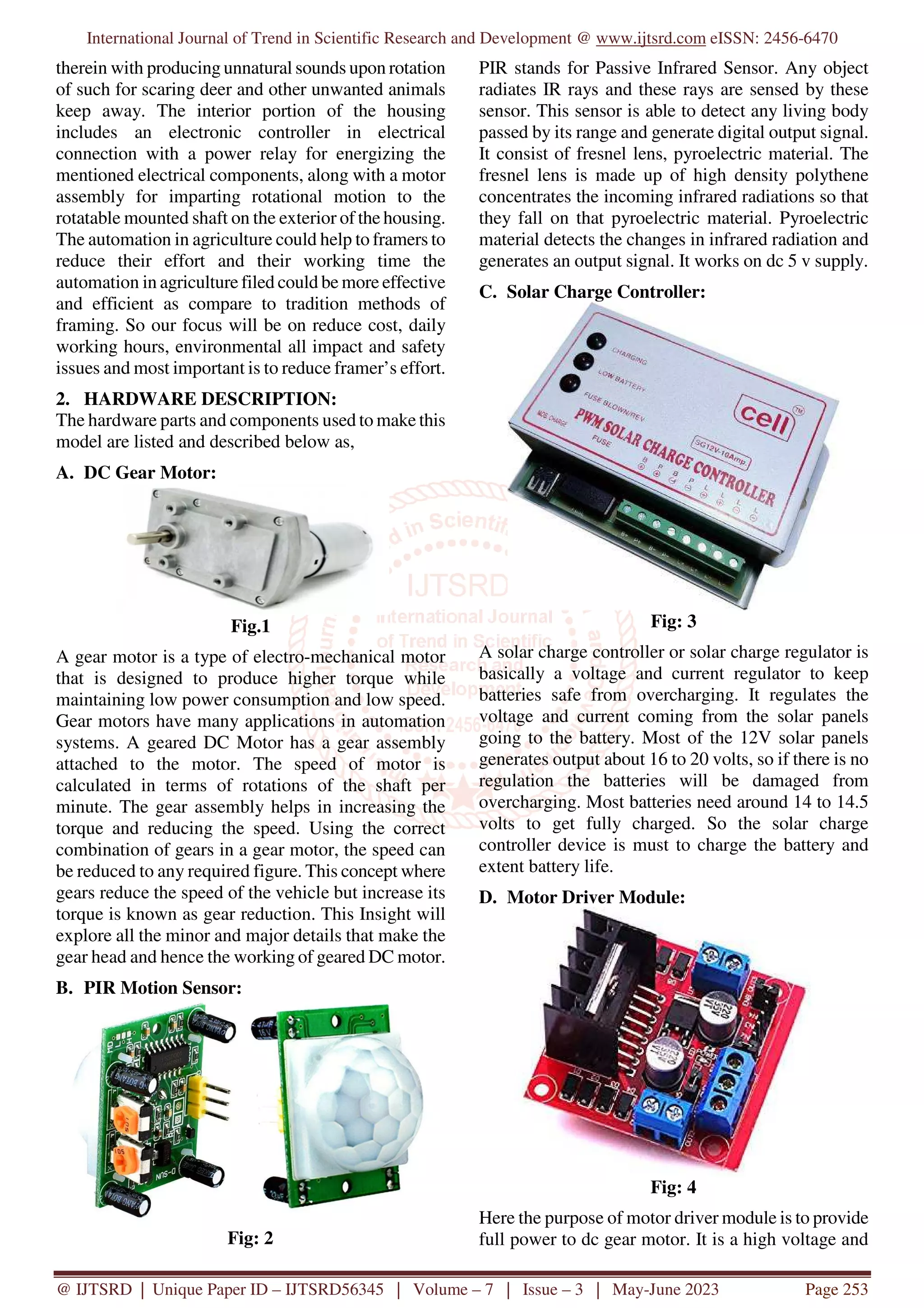 A Smart Solar Powered Automated Scarecrow for Agriculture | PDF