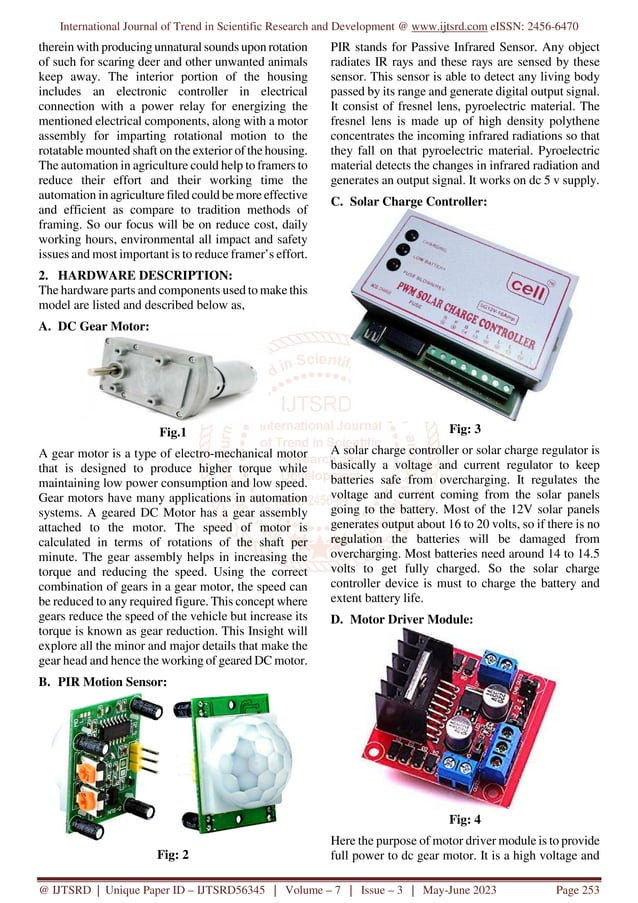 A Smart Solar Powered Automated Scarecrow for Agriculture | PDF