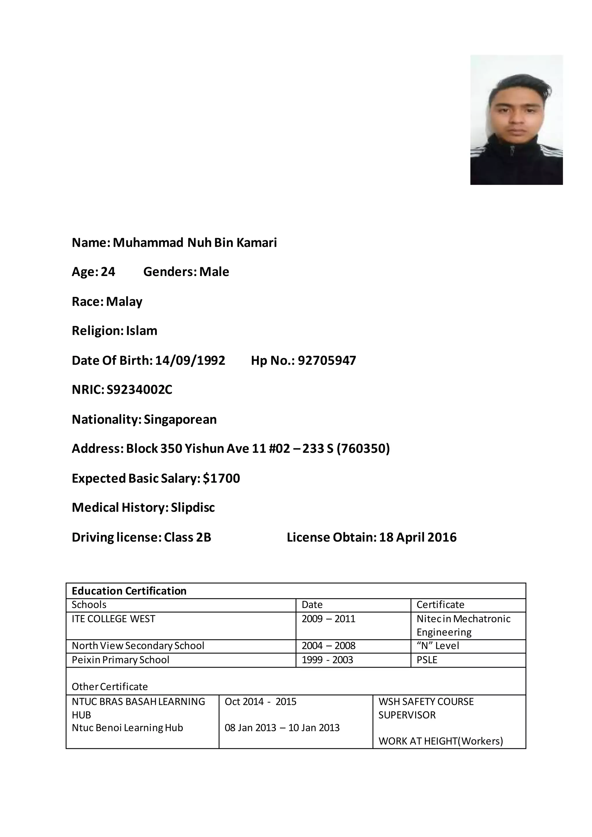 Muhammad Nuh Resume | DOCX